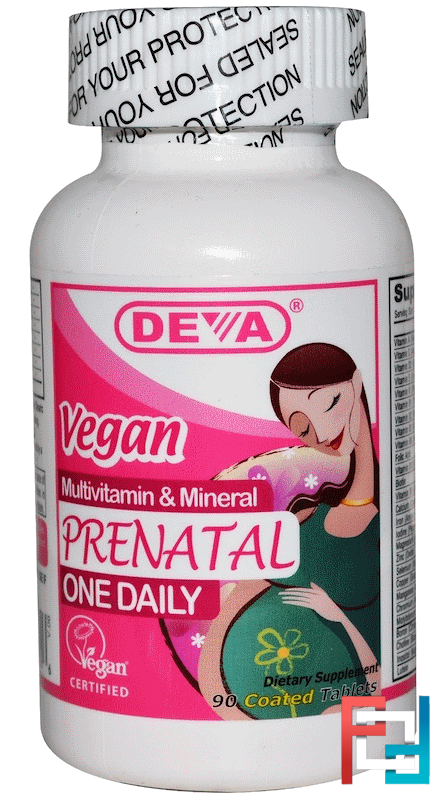 Prenatal, Multivitamin & Mineral, One Daily, Vegan, Deva, 90 Coated Tablets